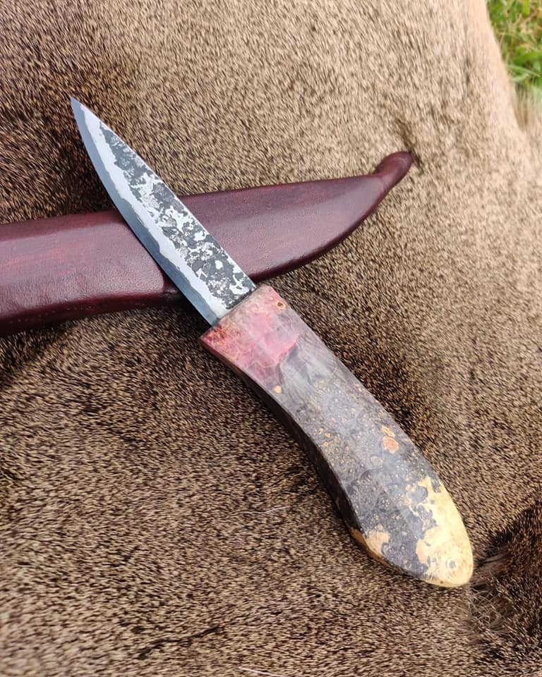 Sloyd With San Mai Style Blade And Stabilised And Dyed Maple Burr ...